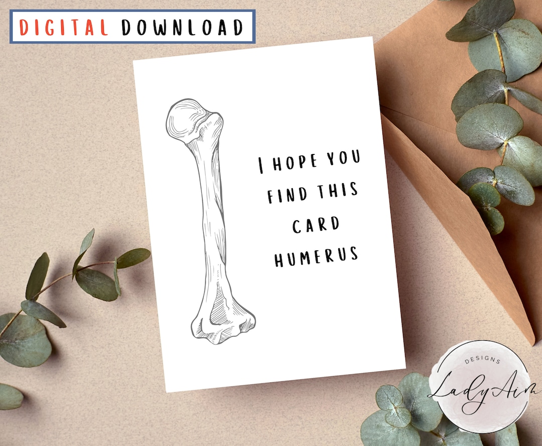 Printable Punny Card, Funny Anatomy Card, 5x7 Inch Card, Digital ...