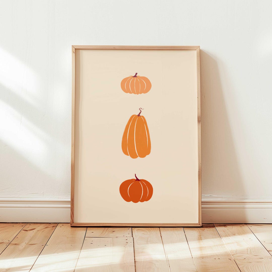 Halloween Pumpkin Print, Cute Halloween Print, Autumn Home Decor, Wall ...
