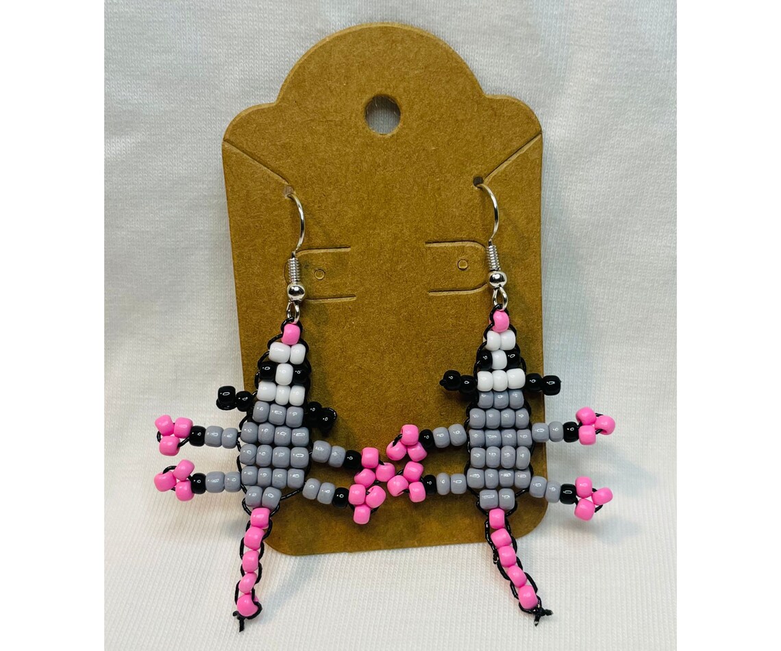 Beaded Possum Charm Earrings / Animal Earrings / Gift for Her ...