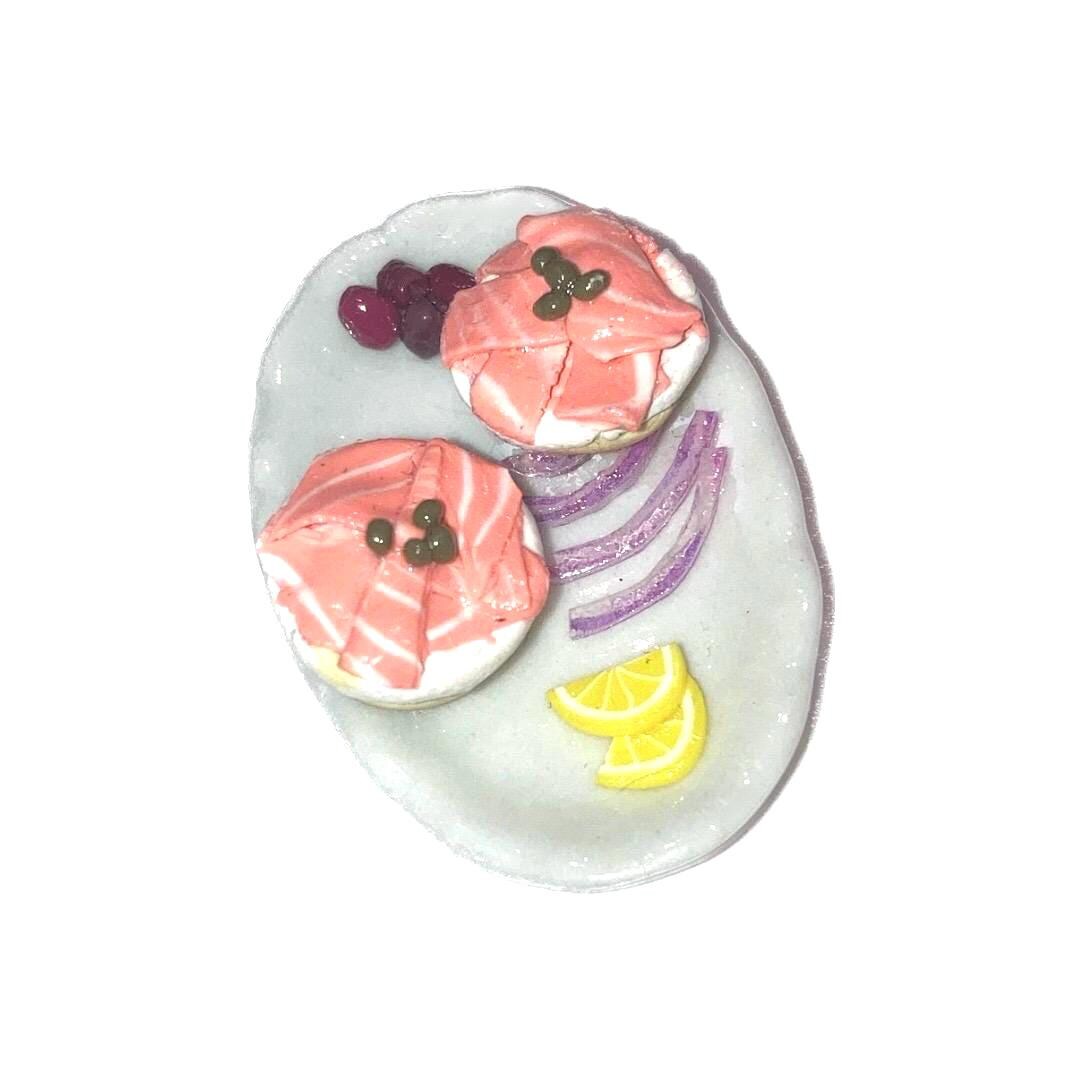 Lox on a Bagel Platter Jewish Breakfast Open Face Sandwich Lax Smoked ...