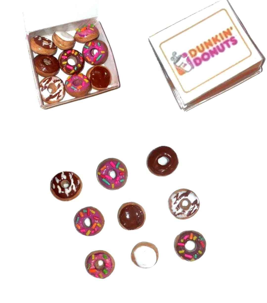 Dozen Dunkin Doughnuts (pack of Twelve) Dollhouse Miniature Food Donuts ...