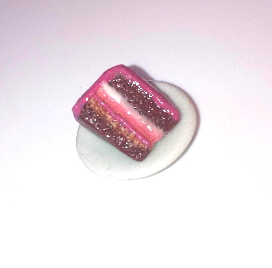 Pink Slice of Cake Dollhouse Miniature 1:12 Scale Mini Bakery Pastry ...