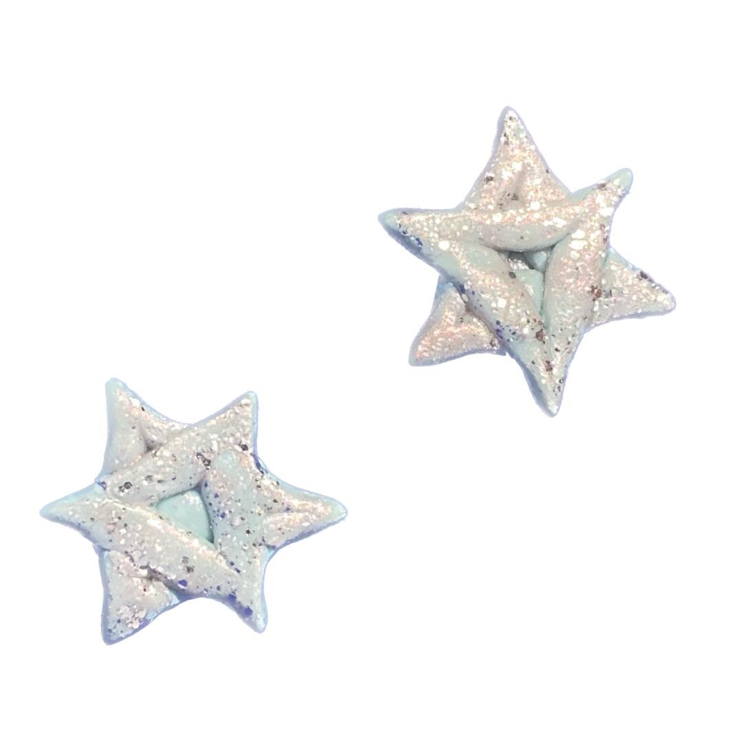 Star of David Magnets Two Pack Sparkly Glitter on Blue / White - Etsy