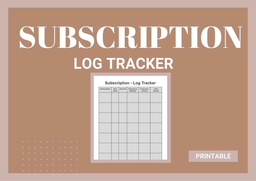 Printable Subscription Log Tracker | Spending Tracker | Outgoings ...
