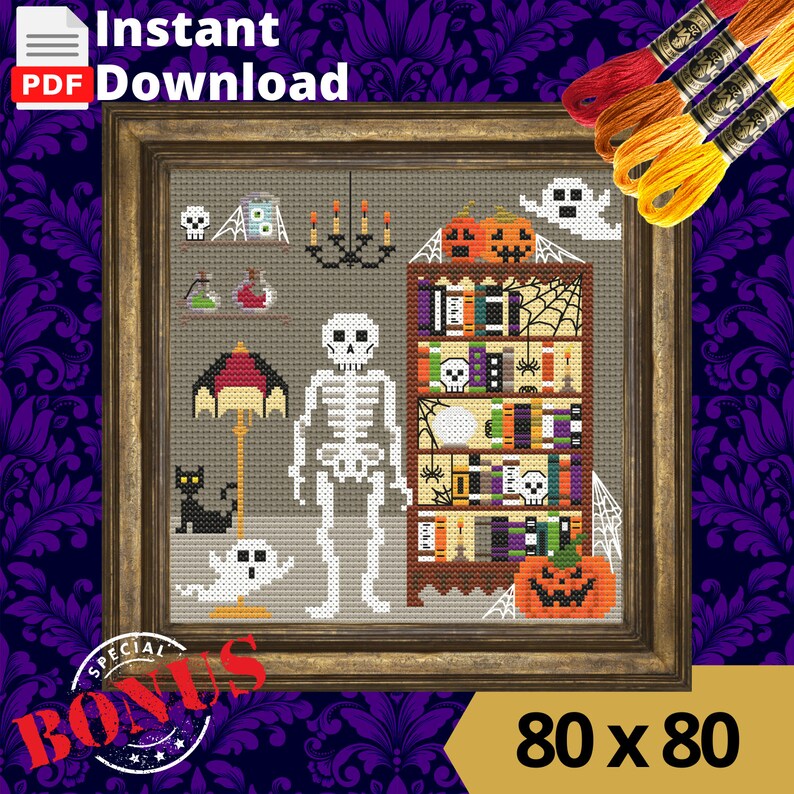 Halloween Cross Stitch Patterns Counted Full-color Digital PDF Haunted ...