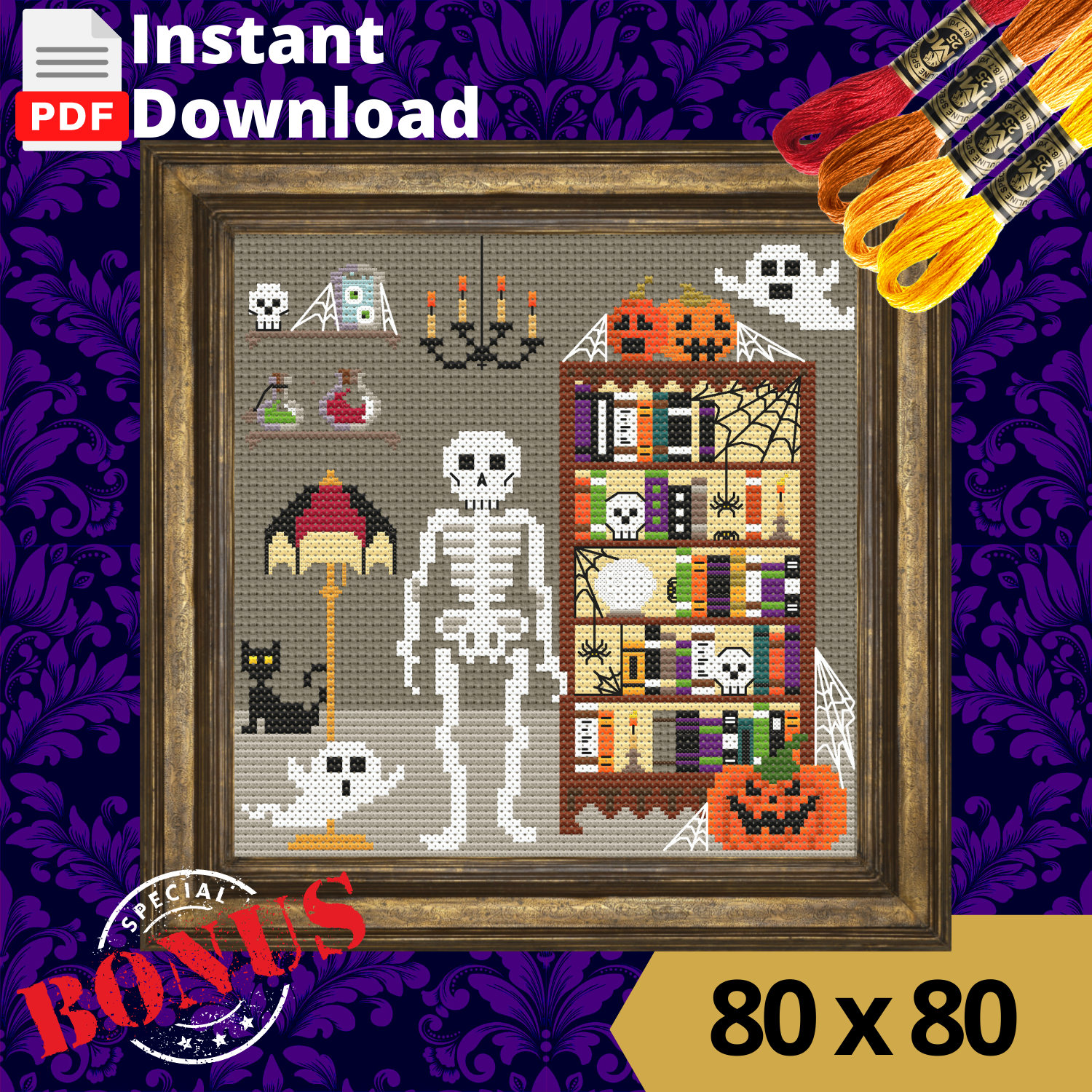 Halloween Cross Stitch Patterns Counted Full-color Digital PDF Haunted ...