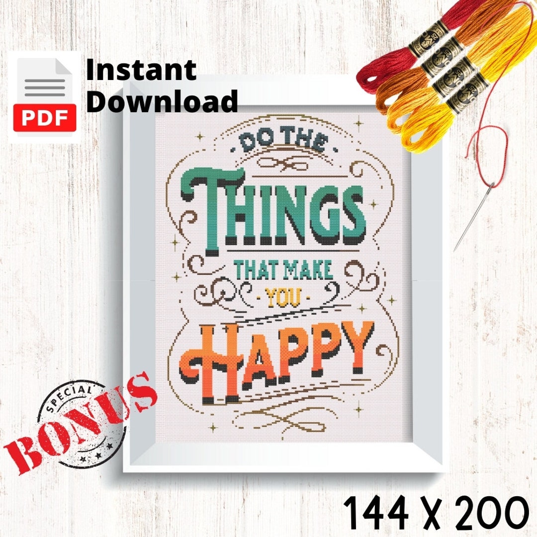 Motivational Sayings Counted Cross Stitch Pattern Chart | Positive and ...