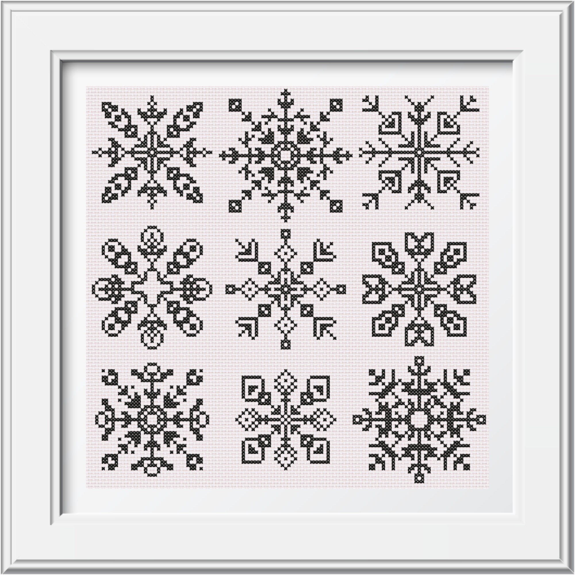 Mini Snowflake Cross Stitch Pattern Large Print Low Vision Counted ...