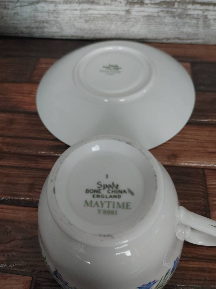 SPODE Teacup and Saucer MAYTIME Pattern ENGLAND 3 Available Mint ...