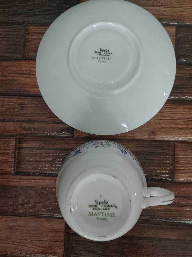 SPODE Teacup and Saucer MAYTIME Pattern ENGLAND 3 Available Mint ...