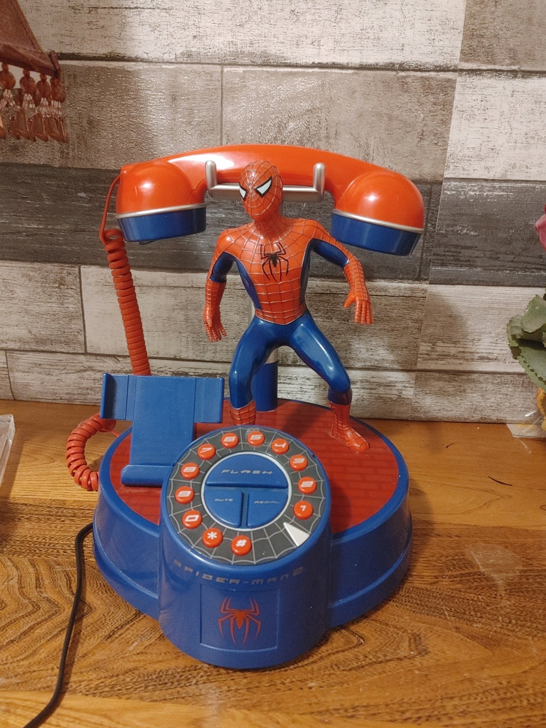 Mattel Spiderman Rotary Phone 3D Sculpted Character Land Line Works ...