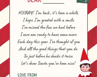 Elf on Shelf Poem - Etsy