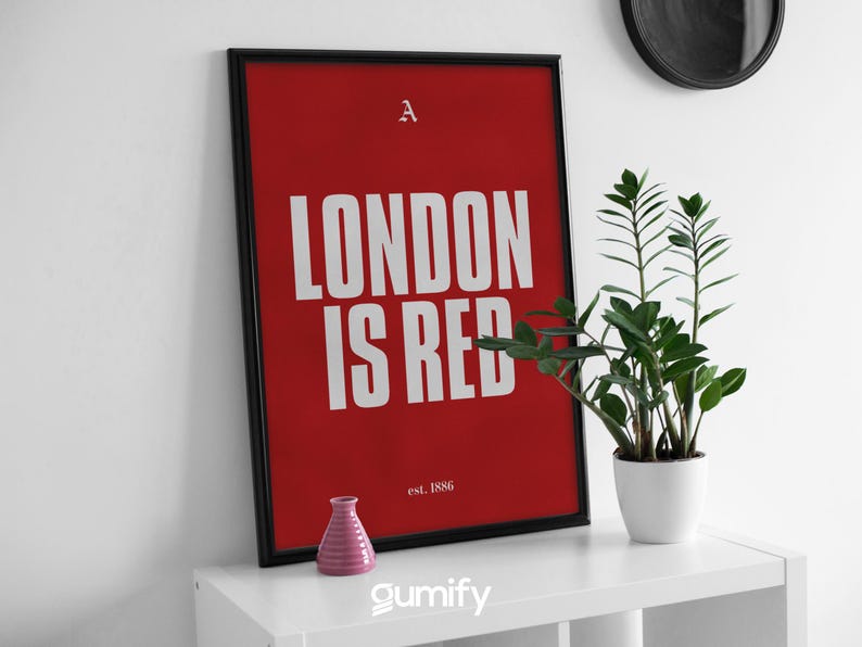 London is RED Arsenal Poster | Art Print | Football | Gunners - Etsy UK
