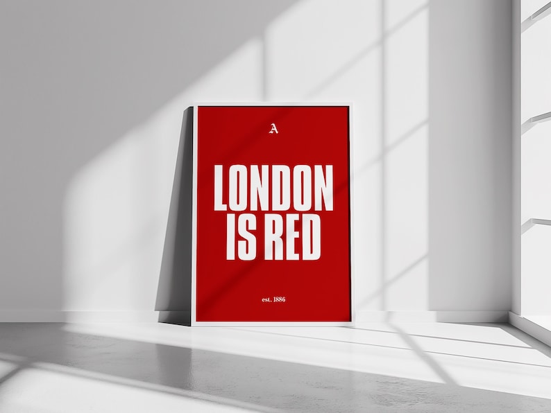 London is RED Arsenal Poster | Art Print | Football | Gunners - Etsy UK