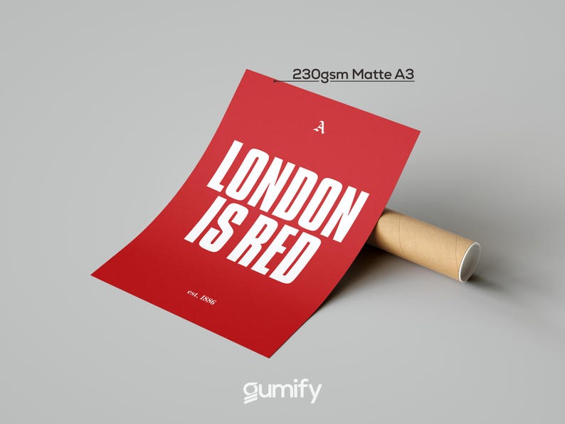 London is RED Arsenal Poster | Art Print | Football | Gunners - Etsy UK