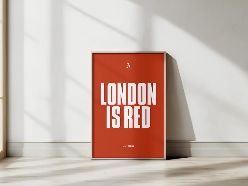 London is RED Arsenal Poster | Art Print | Football | Gunners - Etsy UK
