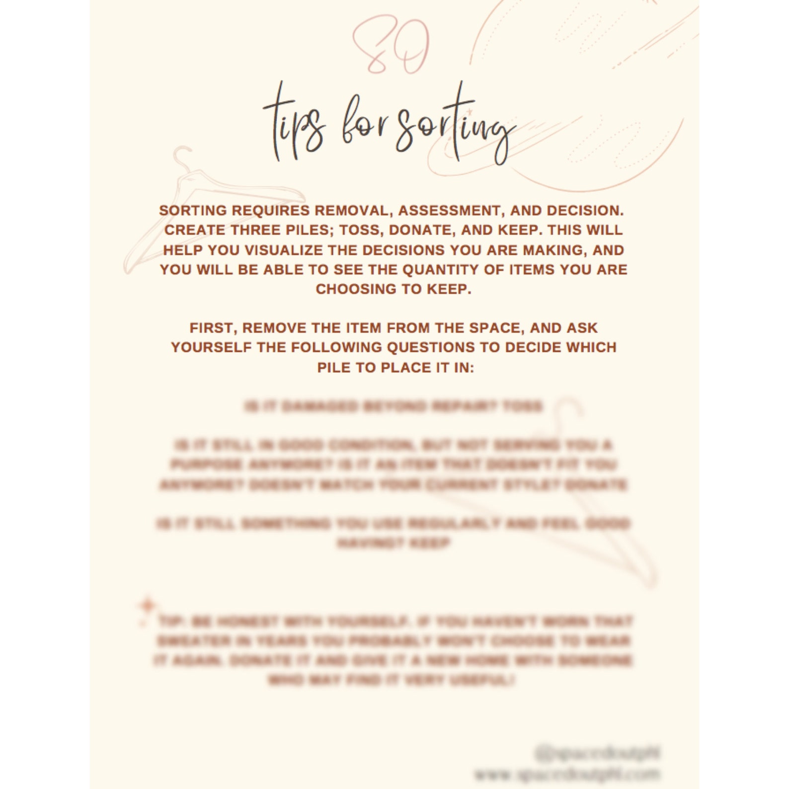 Closet Organizing Checklist & Sorting Guide - Etsy