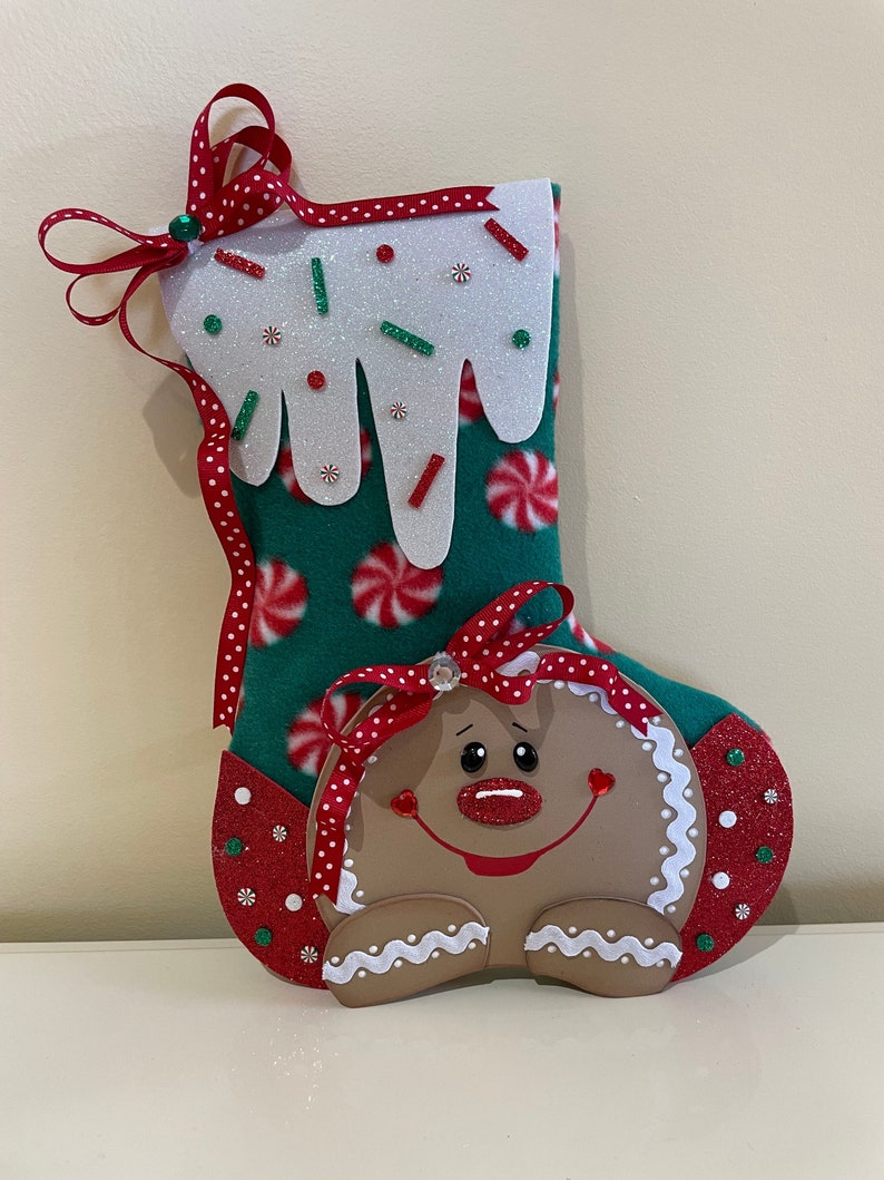 Christmas Gingerbread Stocking Attachment Stocking - Etsy