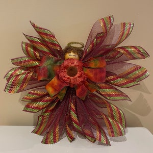Fall Angel | Harvest Angel | Deco Mesh Angel | Mesh Angel | Wreath ...