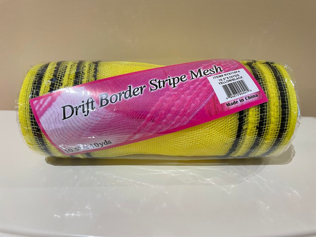 Border Stripe Mesh: Yellow & Black | Yellow Mesh | Wreath Mesh | Mesh ...