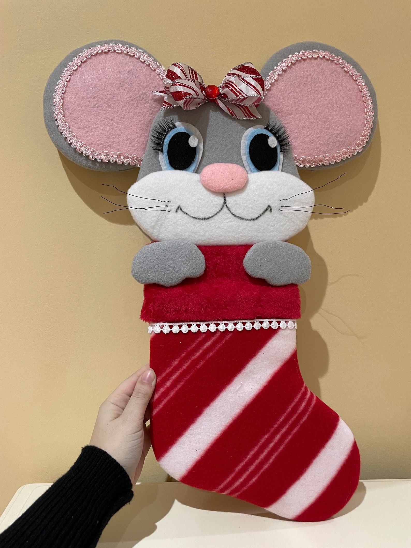 Mouse in Christmas Stocking Attachment | Christmas Stocking | Wreath ...