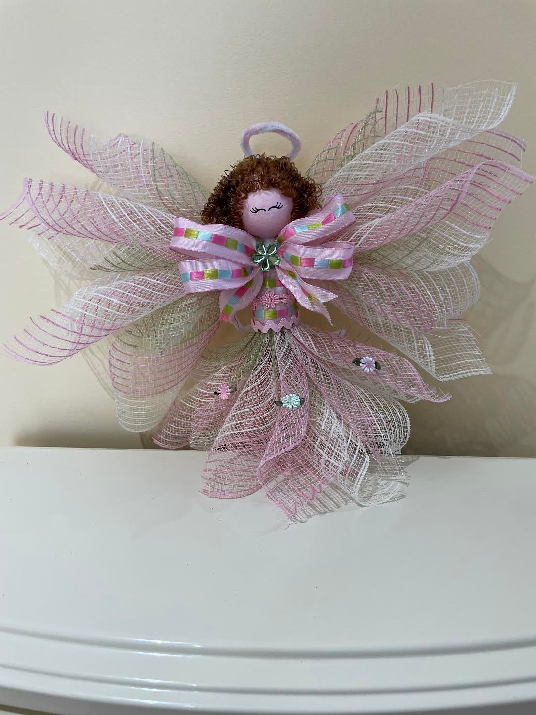 Deco Mesh Angel Mesh Angel Wreath Angel Guardian Angel Nursery Angel - Etsy