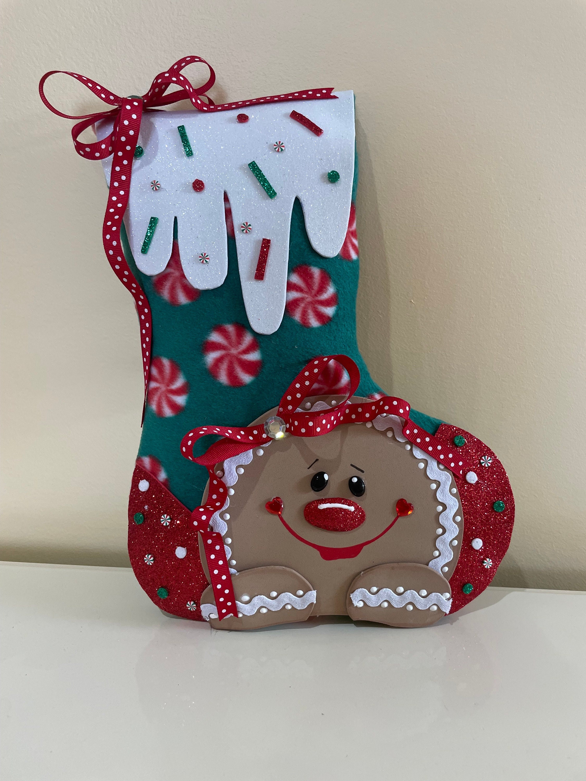 Christmas Gingerbread Stocking Attachment Stocking - Etsy
