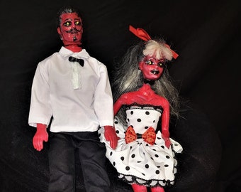 Vintage 1960s 60s Kamar Japan Dikkens Devil Doll 7.5 Plastic Face ...