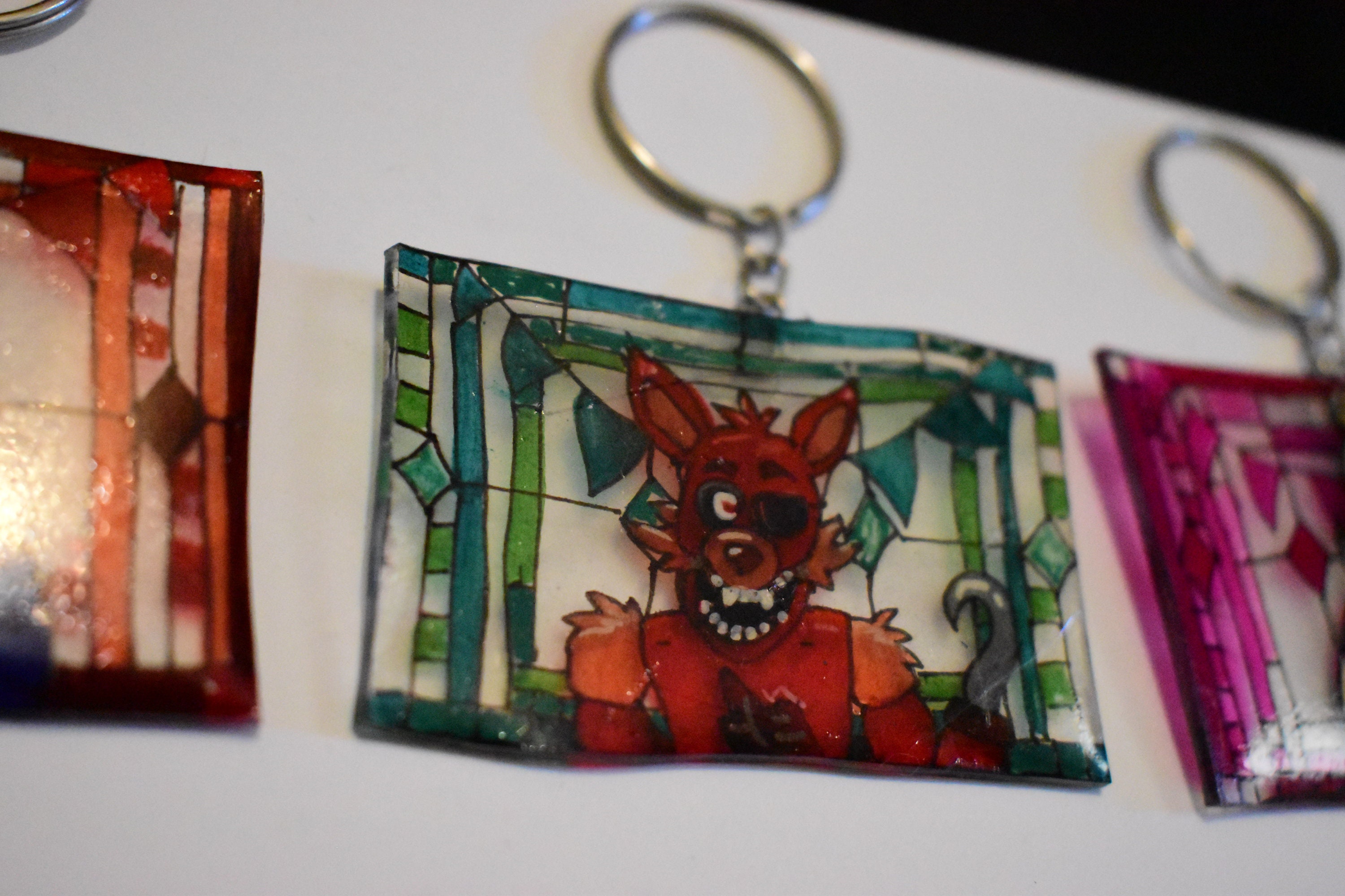 FNAF Handmade Stained Glass Keychains - Etsy