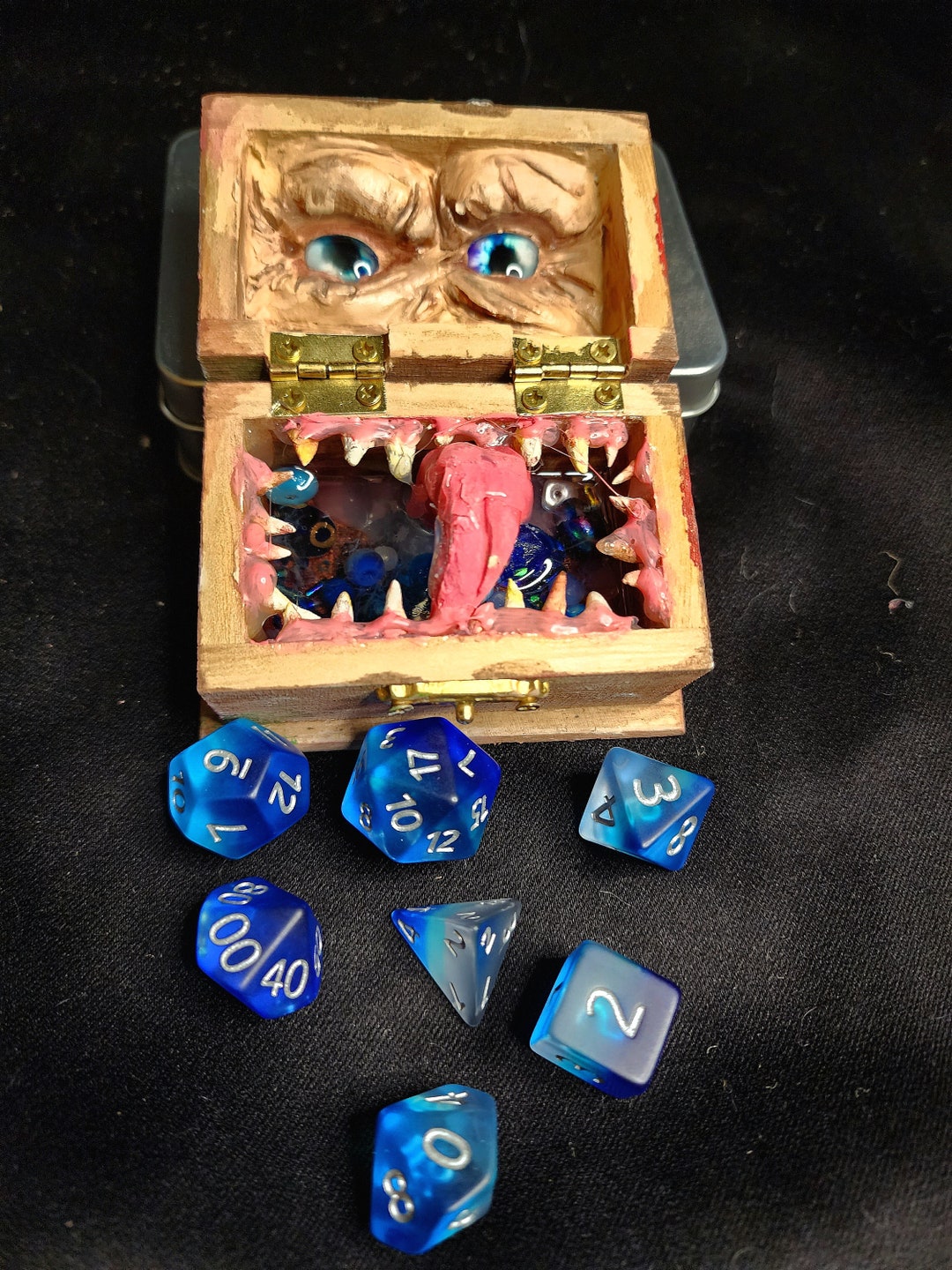 Small Blue/purple Mimic Dnd Dice Box - Etsy