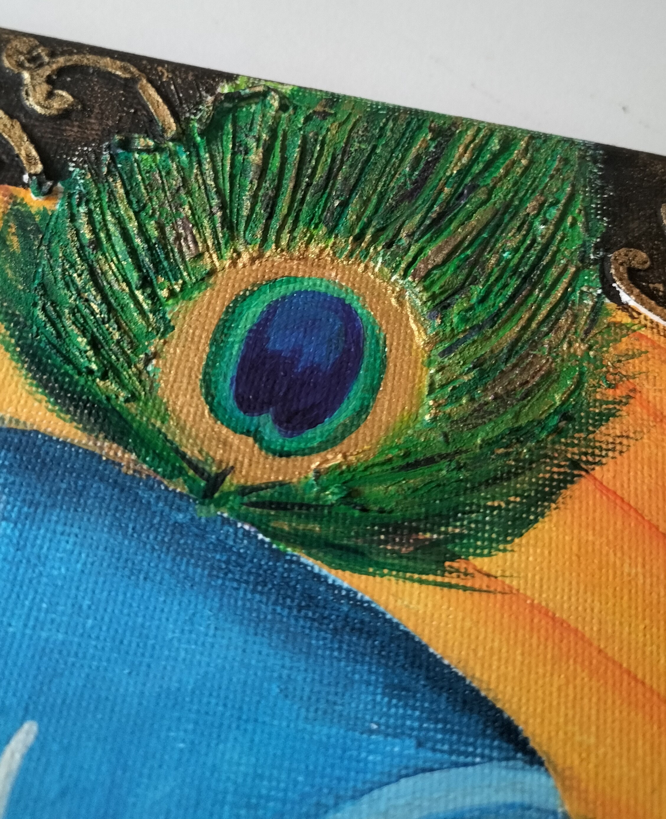 Radhe Krishna Acrylic Painting With Texture Border - Etsy