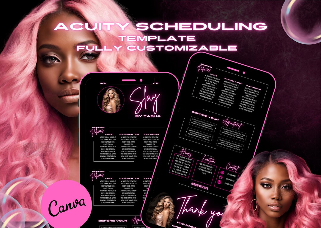 Acuity Scheduling Template Hair Stylist Make up Nail Tech Branding DIY ...