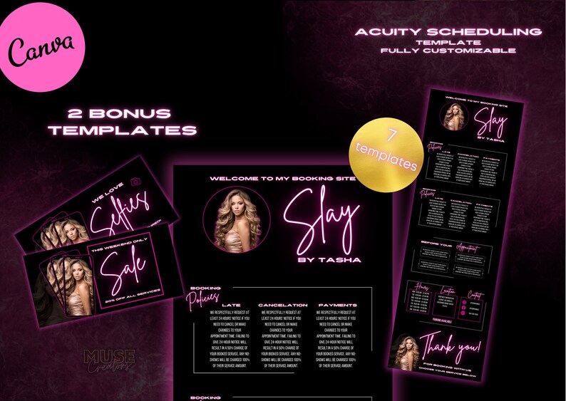 Acuity Scheduling Template Hair Stylist Make up Nail Tech Branding DIY ...