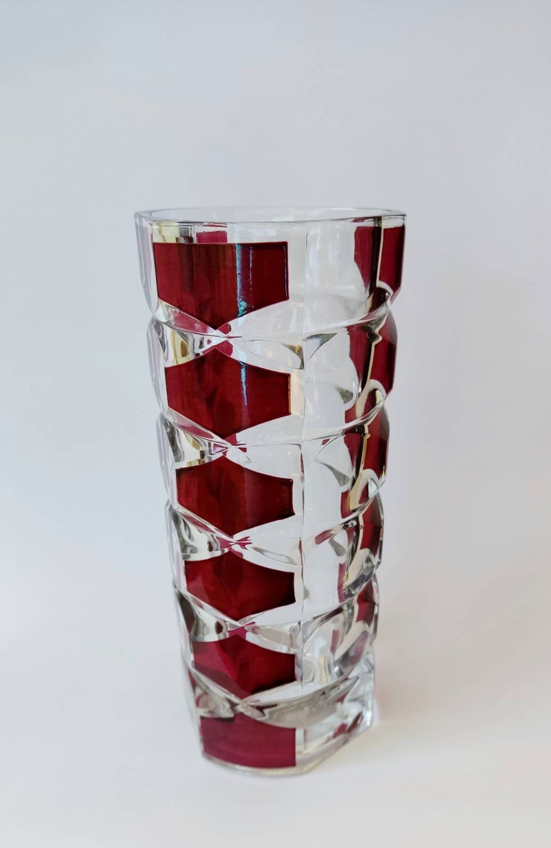 Ruby Crystal Vase Luminarc J G Durand Windsor Rubis French 1970's - Etsy