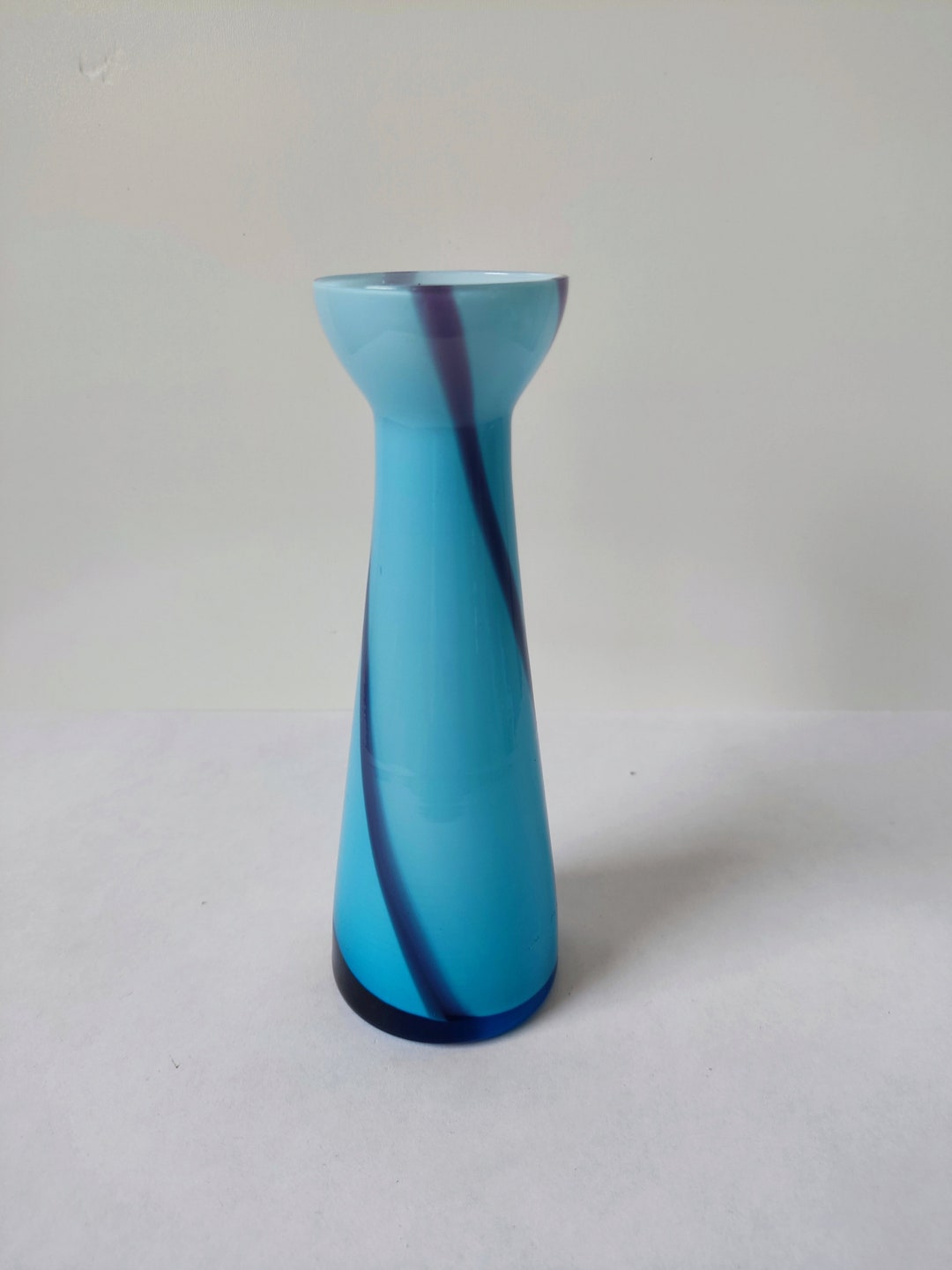 Vintage Blue Glass Vase Vintage Home Decorative Vase - Etsy