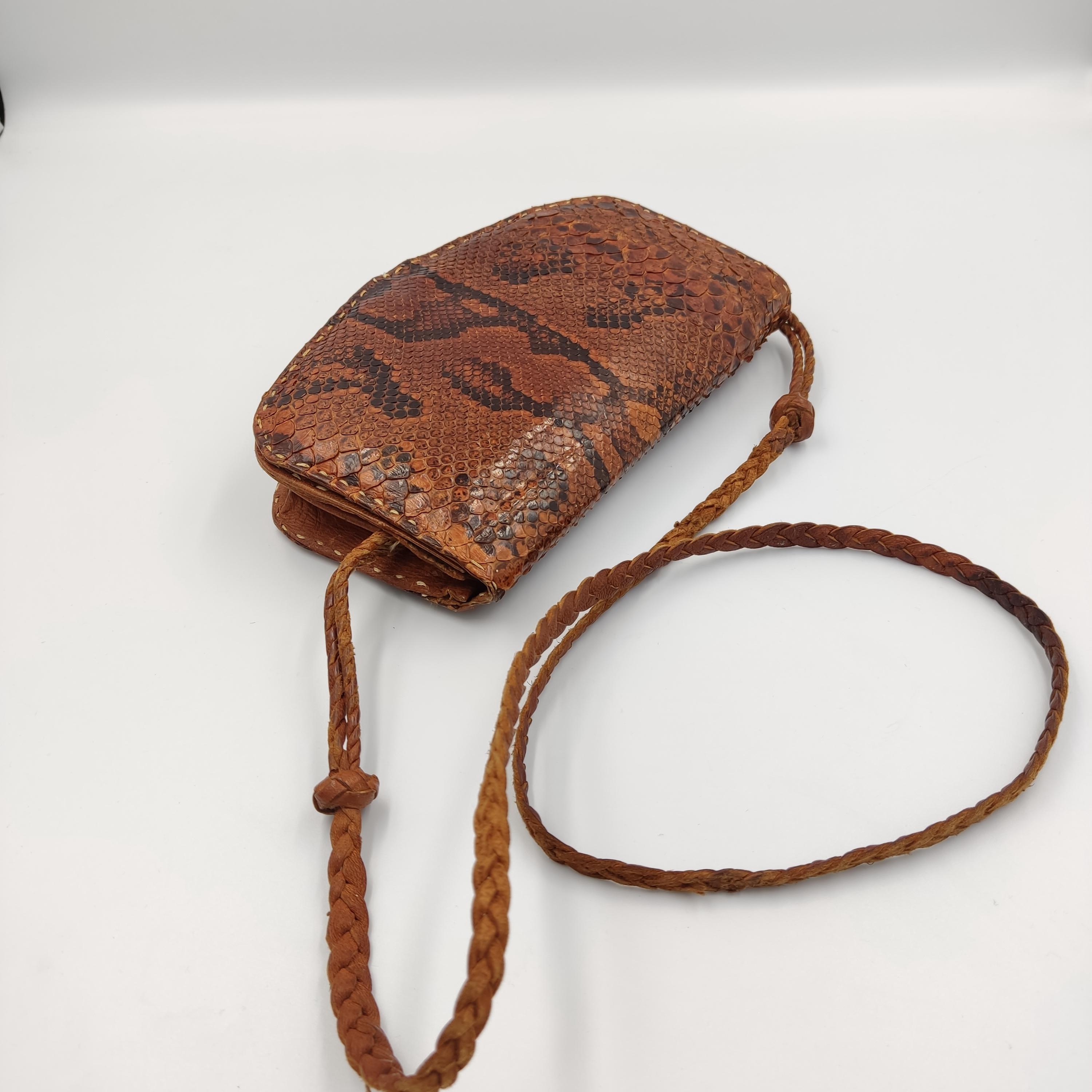 Vintage Snake Pattern Leather Crossbody Bag – Boho Style Small Shoulder ...