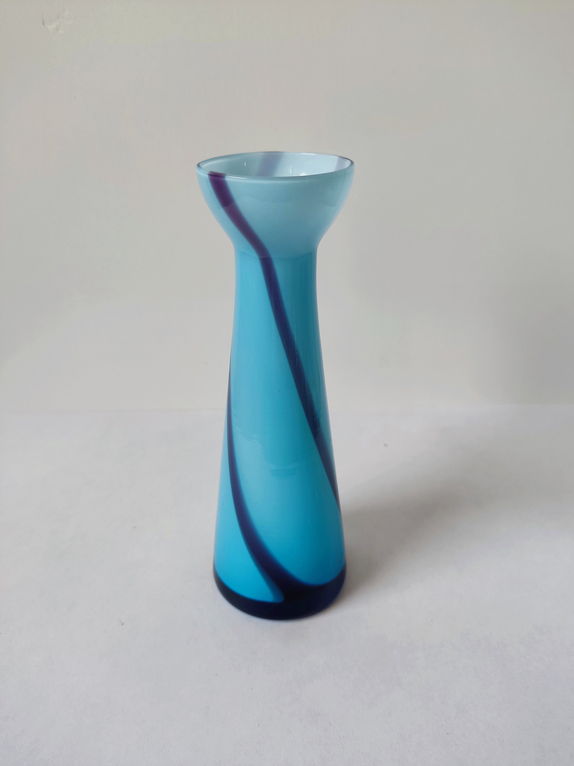 Vintage Blue Glass Vase Vintage Home Decorative Vase - Etsy