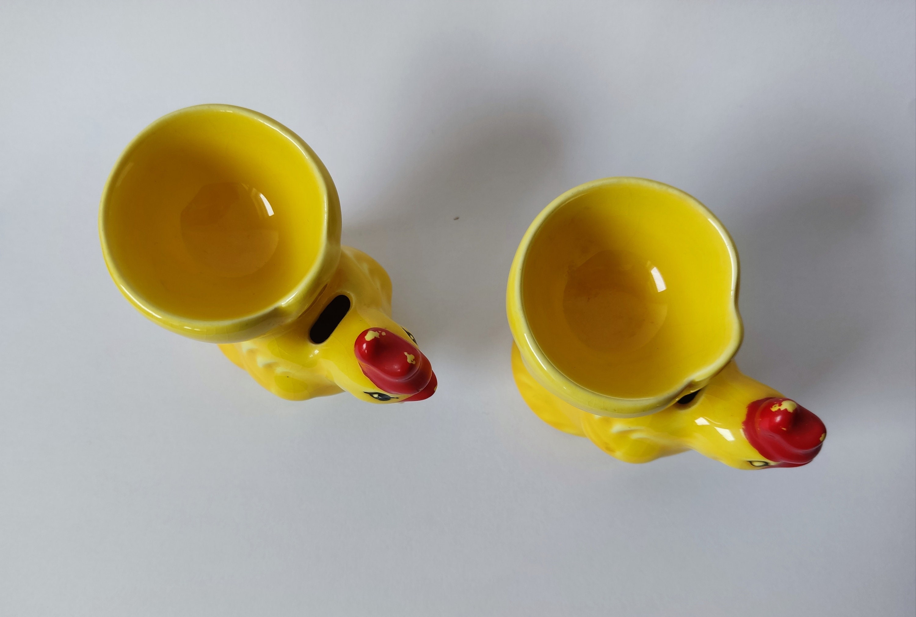Vintage Goebel Rooster Egg Cups Yellow Easter - Etsy
