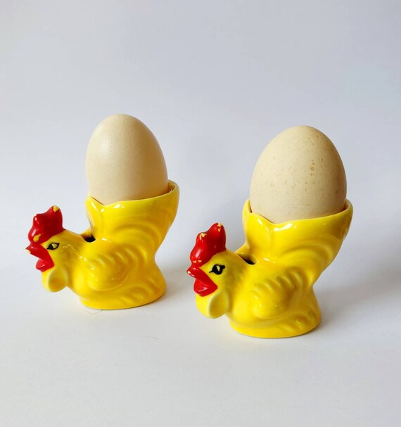 Vintage Goebel Rooster Egg Cups Yellow Easter | Etsy