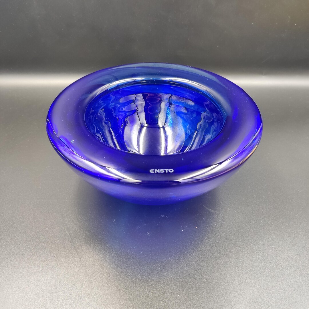 Vintage Kosta Boda Blue Art Glass Bowl - Elegant Swedish Design - Etsy