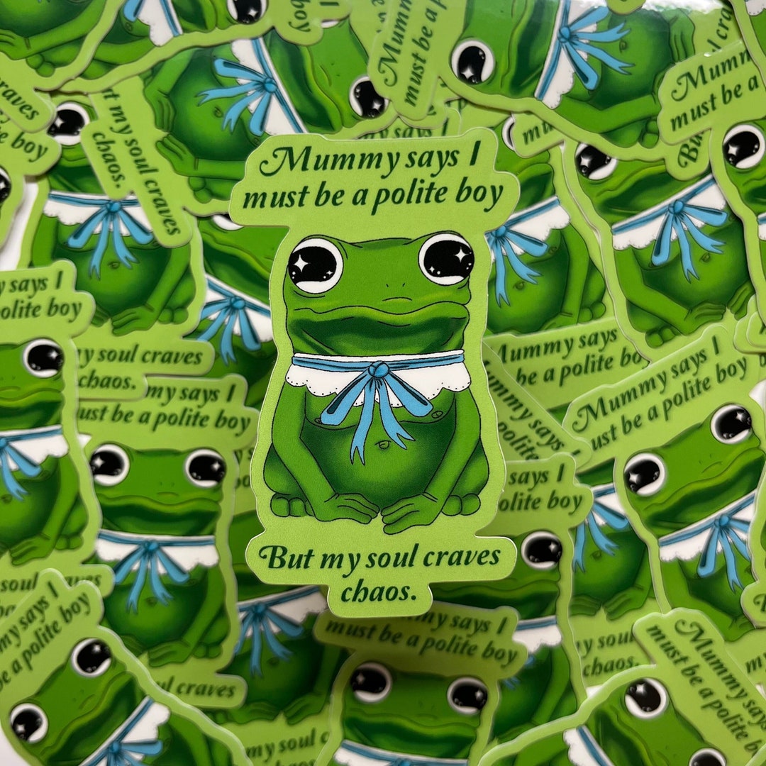 Chaos Frog Sticker Waterproof Sticker Frog Art Frogcore - Etsy
