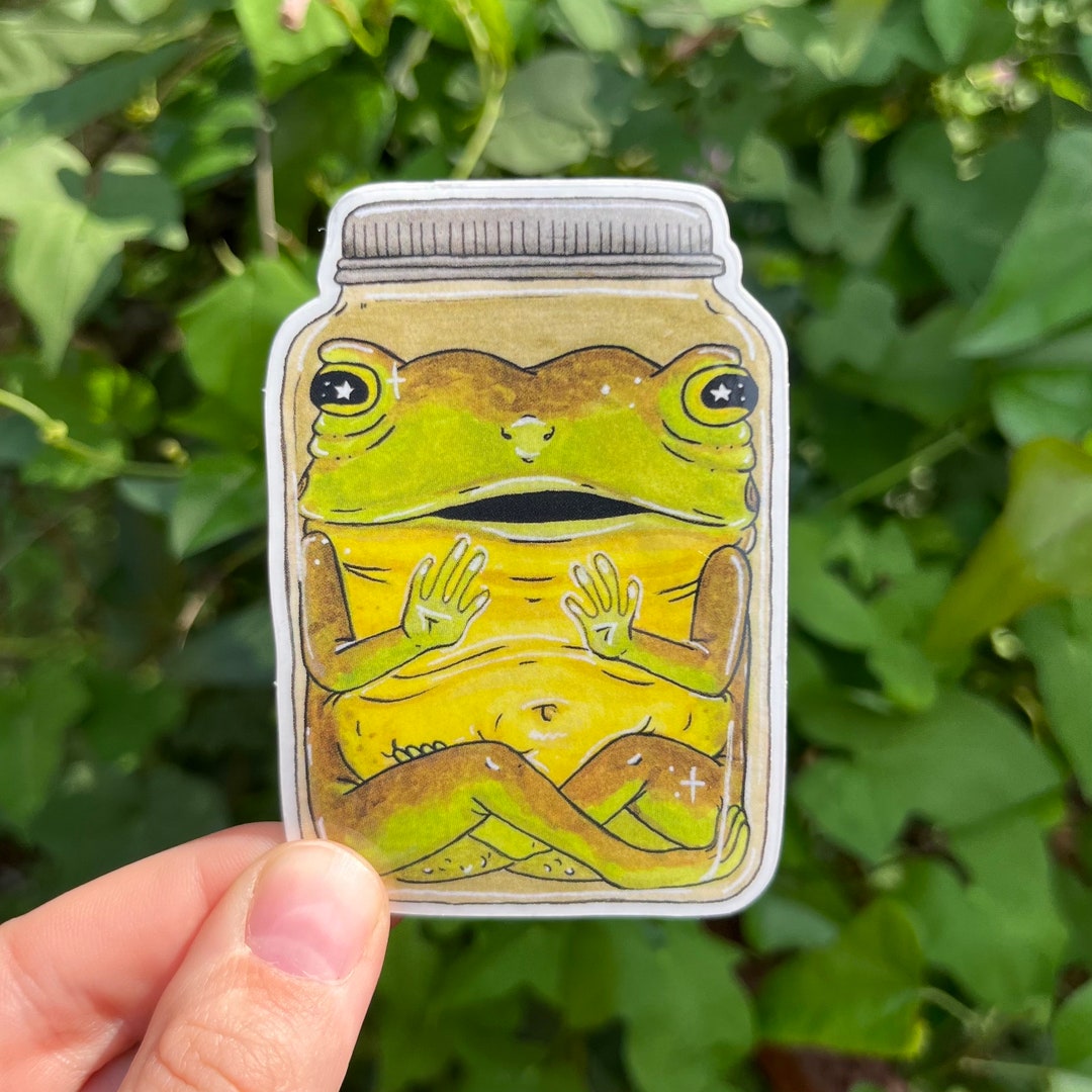 Bullfrog Sticker Waterproof Sticker Frog Art Frogcore - Etsy