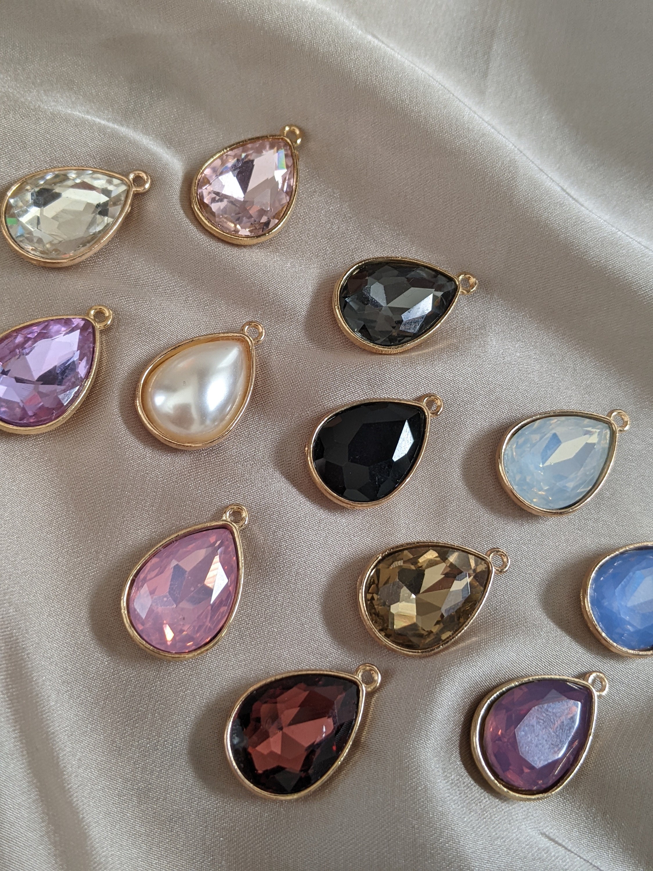 DOUBLE HIJAB PIN - Black Crystal Teardrop - Gold Scarf Hijab Jewelry ...