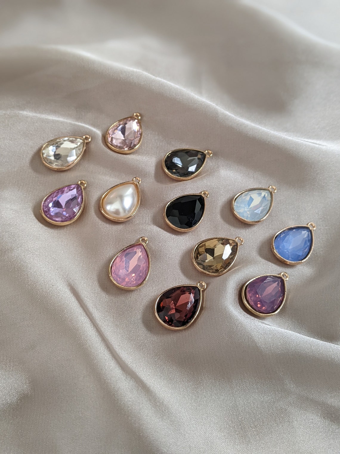 DOUBLE HIJAB PIN Black Crystal Teardrop Gold Scarf Hijab Jewelry Head ...