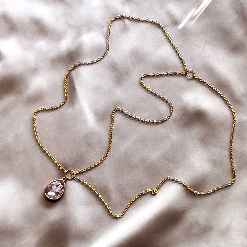 HEAD CHAIN - Pink Crystal Teardrop - Gold Chain Hair Jewelry Jewellery ...
