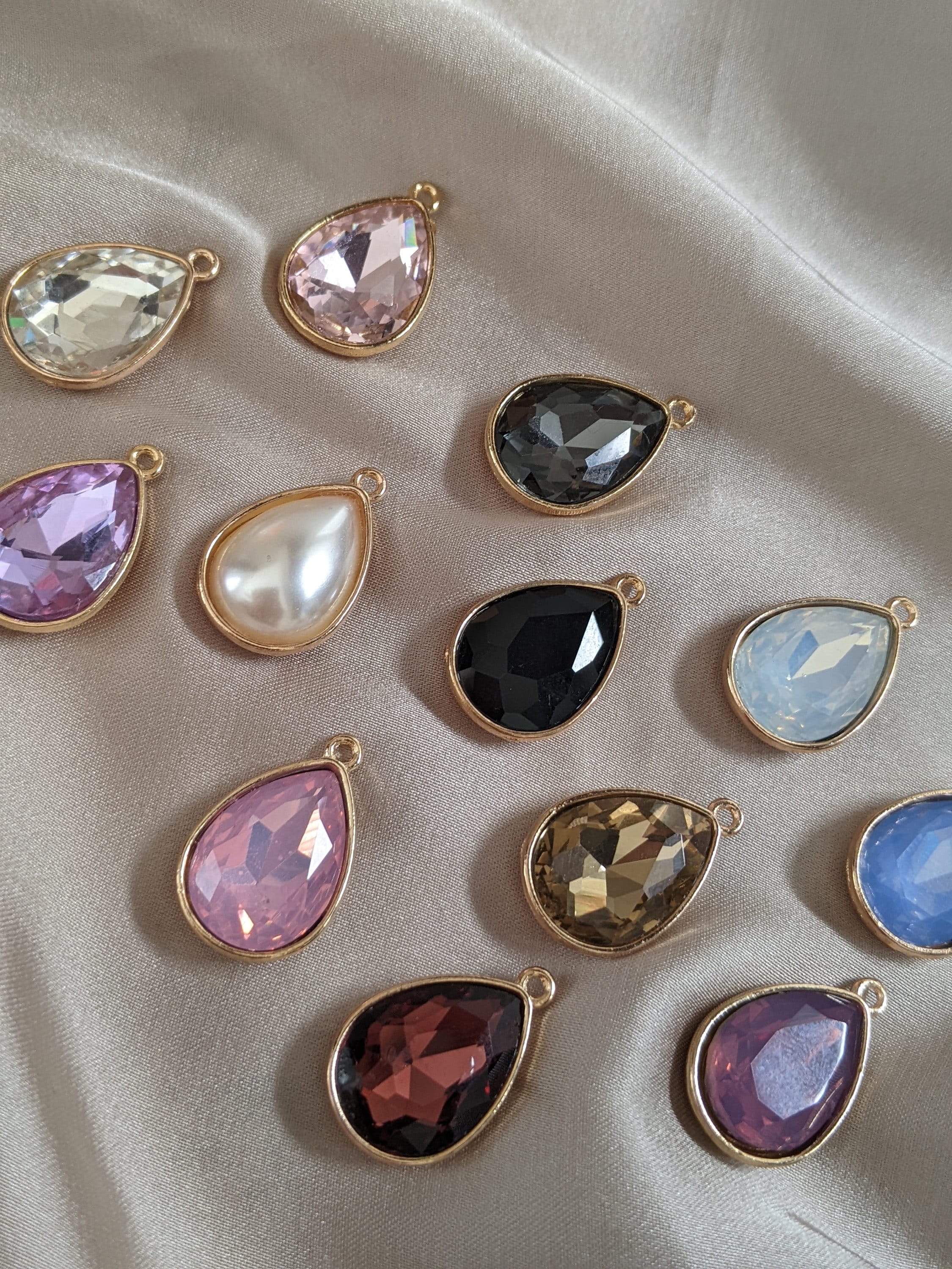 HEAD CHAIN - Pink Crystal Teardrop - Gold Chain Hair Jewelry Jewellery ...