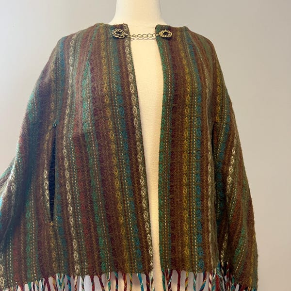 Amazing Vintage 70s Suede Poncho With Doves and Flowers - Etsy