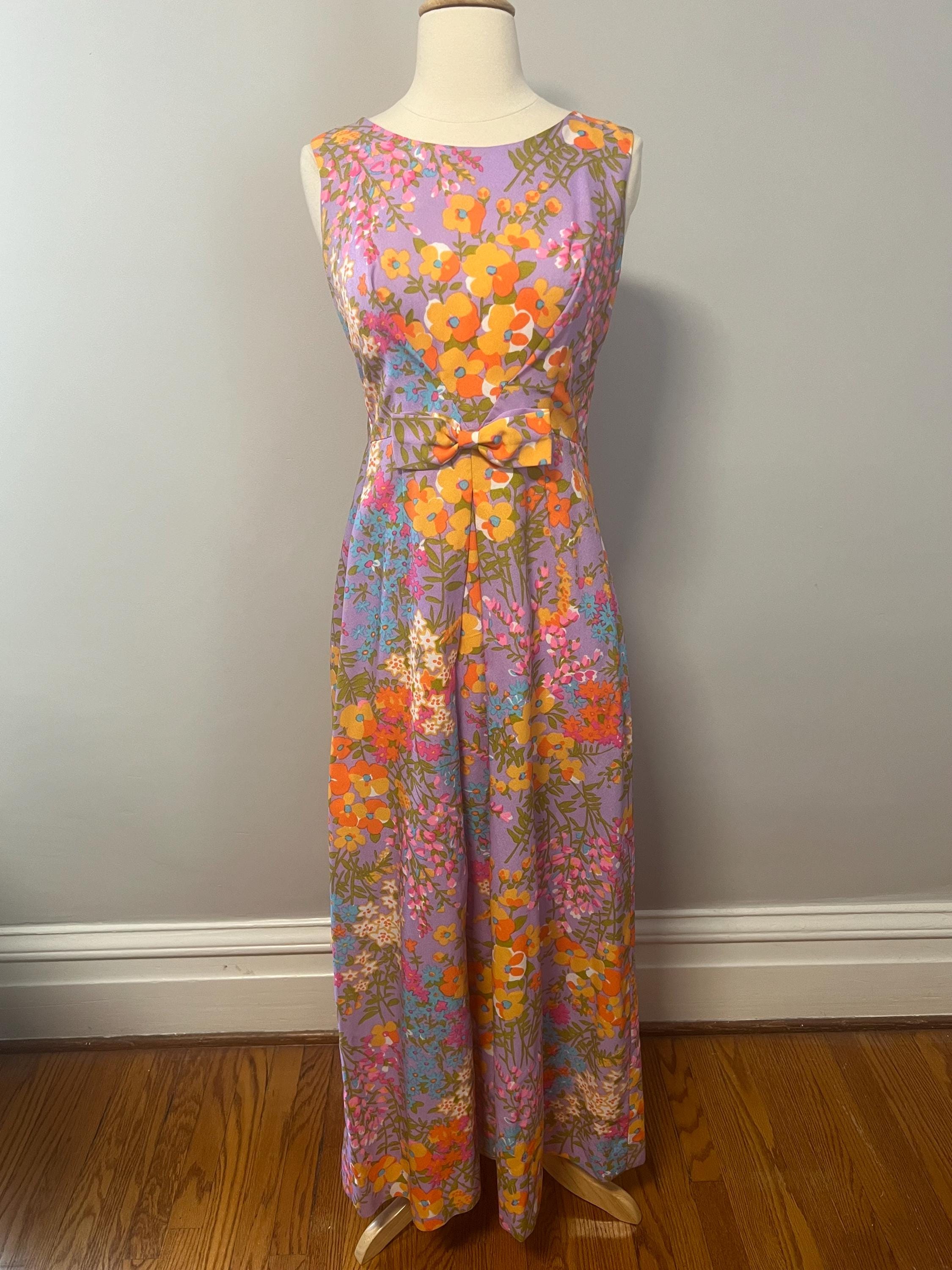 Vintage 1960s Ja Na Hawaii for Liberty House Psychedelic Floral Maxi - Etsy
