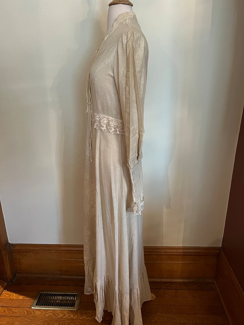 Vintage Black Label Gunne Sax by Jessica Boho Lace Corseted Maxi Dress ...