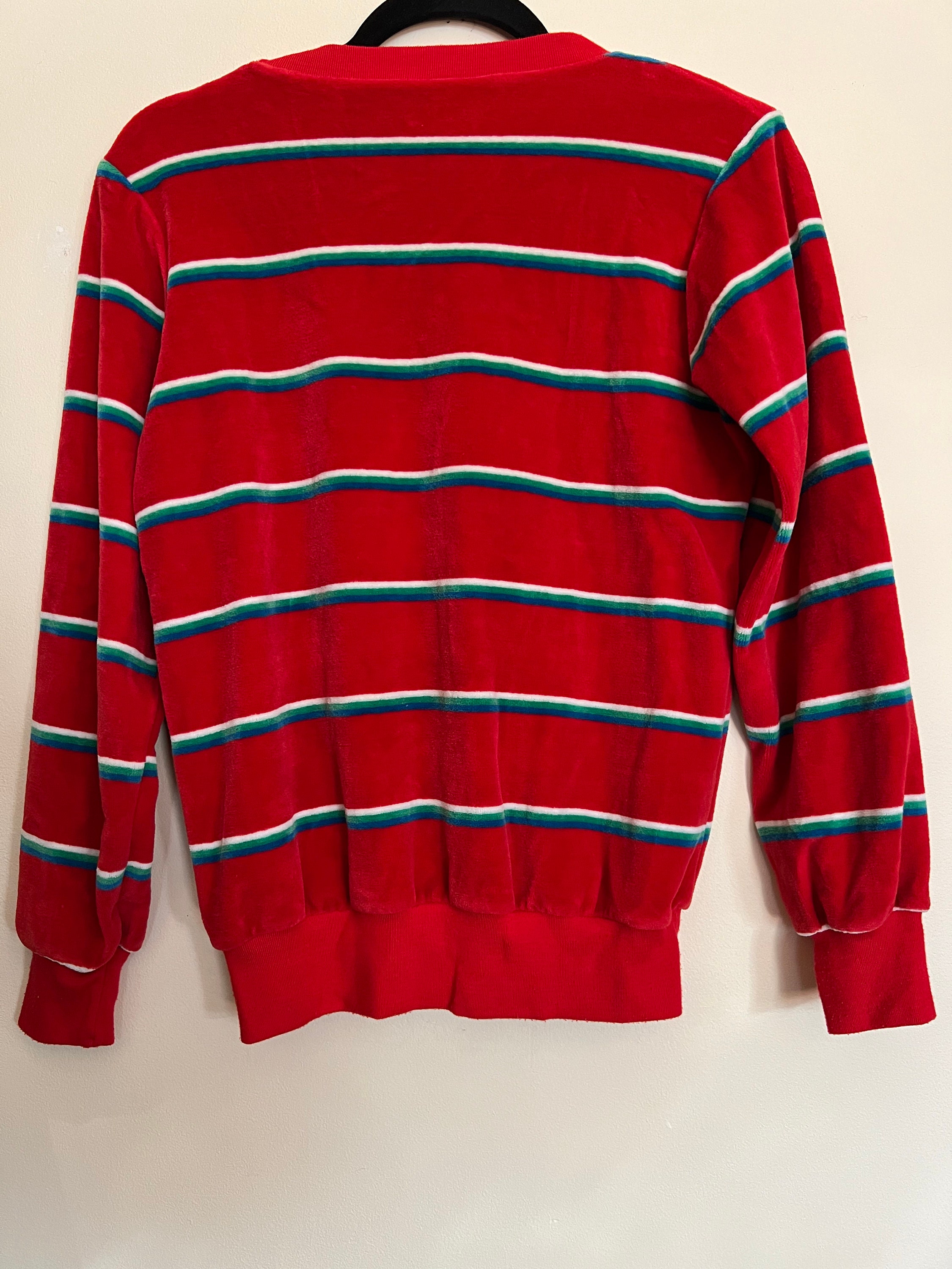 Vintage 80s Stripes by Tomboy Velour Shirt - Etsy